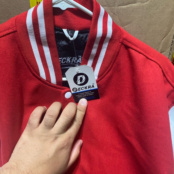 Jackets & Coats | Mens Varsity Jacket Genuine Leather Sleeve And Wool ...